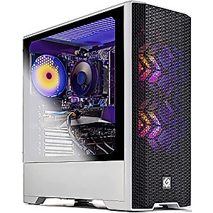 Skytech Gaming Blaze 3.0 Gaming Computer PC Desktop - Intel i3-10100F, GTX 1650, 500GB SSD, 8GB DDR4 3000, RGB Fans, AC WiFi, Windows 10 Home 64-bit, White