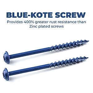 Kreg SML-C250B-2000 Blue-Kote Pocket-Hole Screws, 2 1/2 Inch, #8 Coarse Thread, Maxi-Loc Head (2000 Count)