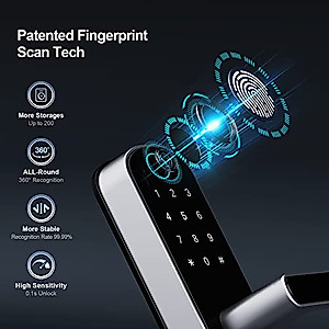Dermum Smart Lock, Keyless Entry Door Lock, Smart Door Lock, Smart Lock for Front Door, Door Lock with Keypad, Fingerprint Door Lock, Biometric Door Lock, Digital Door Lock with Handle