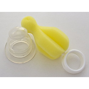 MoomooBaby Triple Baby Bottle Cleaner Brush Set - Includes Baby Bottle Brush Cleaner, Nipple Brush & Straw Cleaning Brush - Eco-Conscious Plastic Handle with Non-Slip Grip, Replaceable Sponges - Blue