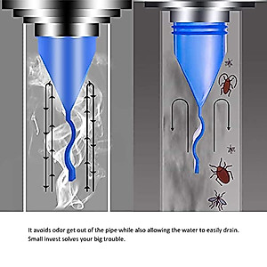 HLZC Drain Backflow Preventer, One Way Valve, Adjustable Silicone Sink Floor Drain Trap for Pipes Tubes in Toilet Bathroom Kitchen (Blue-4)