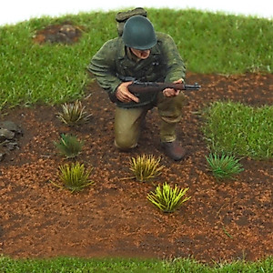 Woohome 312 PCS Static Grass Tuft Yellow Model Grass Tufts Terrain Model Kit Static Scenery Model Miniature Shrubs Bushes for Train Landscape Railway Artificial Grass Modeling