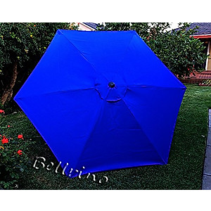 BELLRINO DECOR Replacement ROYAL BLUE STRONG & THICK Umbrella Canopy for 9ft 6 Ribs (Canopy Only)
