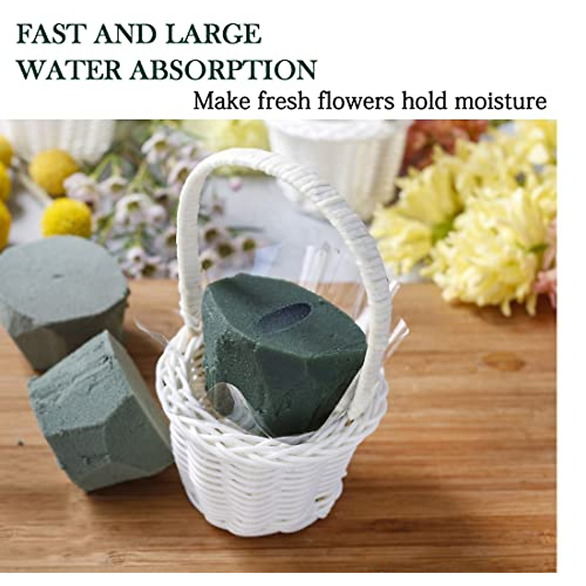 SupKing 8 Pcs Floral Foam Round Artificial Flower Foam Styrofoam Blocks for Flower Arrangements 3.2”x1.6" Dry and Wet Green Plant Foam Florist Foam for Fresh Flowers