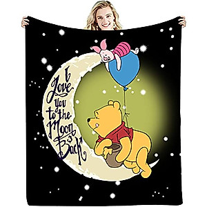 EVAGMG Cute Blanket Boys Girls Blankets Flannel Fleece Bear Throw Best Friend Super Soft Cozy Warm Plush Bedding 50''x40''