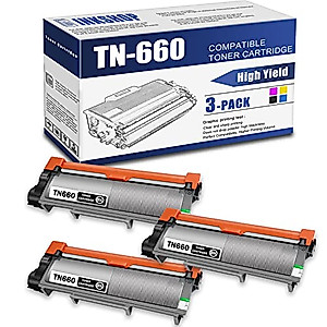 TN660 Compatible TN-660 Black High Yield Toner Cartridge Replacement for Brother TN-660 HL-L2300D HL-L2305W MFC-L2680W MFC-L2685DW DCP-L2520DW DCP-L2540DW Toner.(3 Pack)