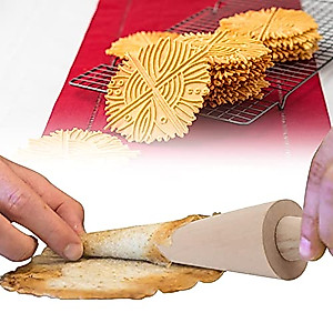 Wood Cone Roller Pizzelle Roller Krumkake Ice Cream Cone Roller Mold Natural Waffle Cone Roller Wooden Mini Waffle Cones Pastry Decorating Baking Tool