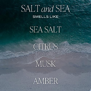 Sweet Water Decor Salt and Sea Candle | Sea Salt, Citrus, Amber, Musk, Beach Scented Soy Candles for Home | 12oz Stone Jar, 60+ Hour Burn Time, Made in The USA