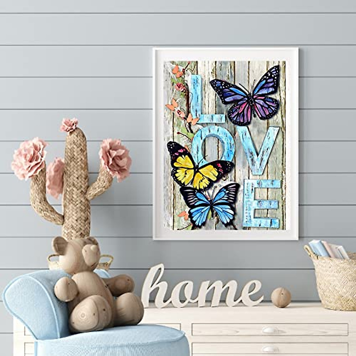 Diamond Painting Kits for Adults, 12x16 Inch DIY Paint by Numbers for Adults Beginner, DIY Full Drill Diamond Dots Paintings Picture Arts Craft for Home Wall Art Decor(Love Butterfly)