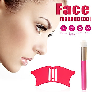 Idefair Nose Contour Stencil Shadow Tool, 4 in 1 Reusable Silicone Nose Contour Shadow Highlighter Template Brush Tool, Multi-Functional Makeup Applicator for Nose Eyeliner Shadow Lip