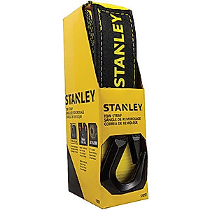 STANLEY S1051 Tow Strap with Tri-Hook (2 in. x 20 ft.) - 9,000 LB Break Strength/for Disabled Recreational Vehicles