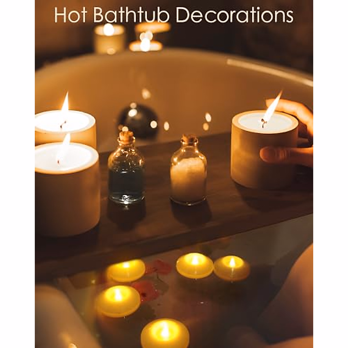 ARDUX 12 PCS LED Floating Candles - 3 Inch Flameless Plastic Floating Tea Lights for Bathtub Swimming Pool Vase Centerpiece Decoration