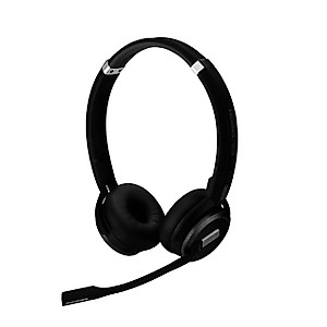 Sennheiser SDW 5066 (507024) - Double-Sided (Binaural) Wireless Dect Headset for Desk Phone Softphone/PC & Mobile Phone Connection Dual Microphone Ultra Noise Cancelling, Black