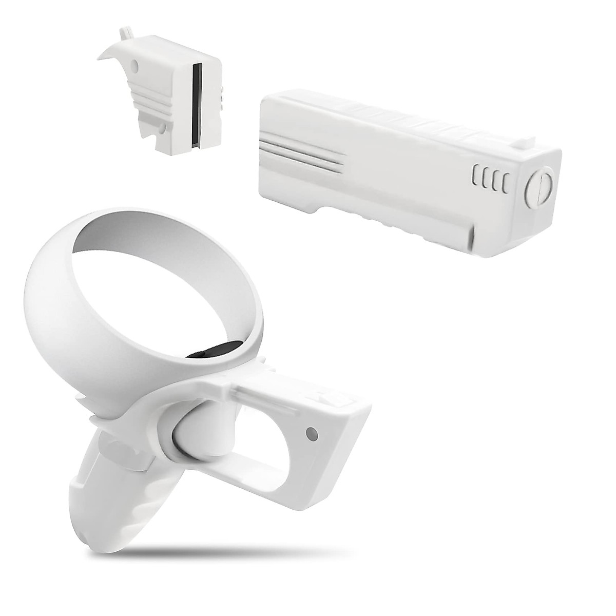 Esimen Grips Accessories for Oculus Quest 2 Grip Stock Controller Protective Shell Enhanced Gaming Experience, Arizona Sunshine Robo Recall PavlovOnward Game Accessorie (White)