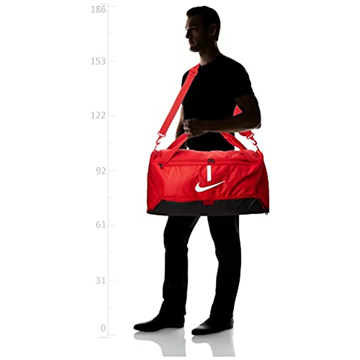 NIKE Unisex's Academy Team-Sp21 Sports Bag, University Red/Black/White, One Size