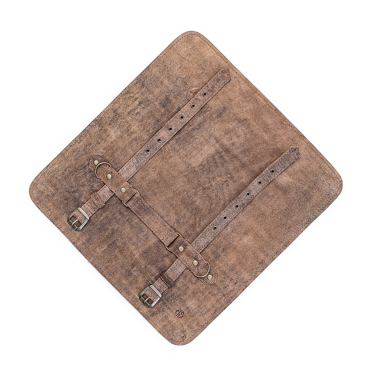 Knife Roll Bag Genuine Leather – knife case for Chefs 7 slots – Leather Knife with handle and strap Frank (Brown-Antique)