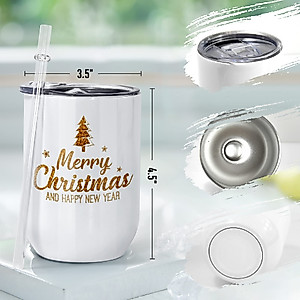 AGH 12oz Sublimation Wine Tumbler Blanks Wine Glasses Set of 12, Stainless Steel Insulated Wine Tumbler with Lids, Stemless Wine Glass, Wine Accessories Wine Gifts for Women