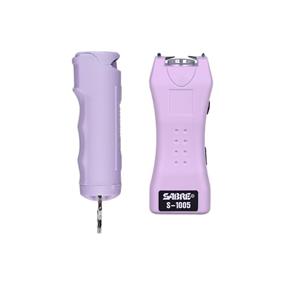 SABRE Pepper Spray & 2-in-1 Stun Gun with Flashlight, Self Defense Kit, Fast Flip Top Safety, Finger Grip for Better & Faster Aim, Painful 1.60 µC Charge, 120 Lumen LED Light, Rechargeable, 0.54 fl oz