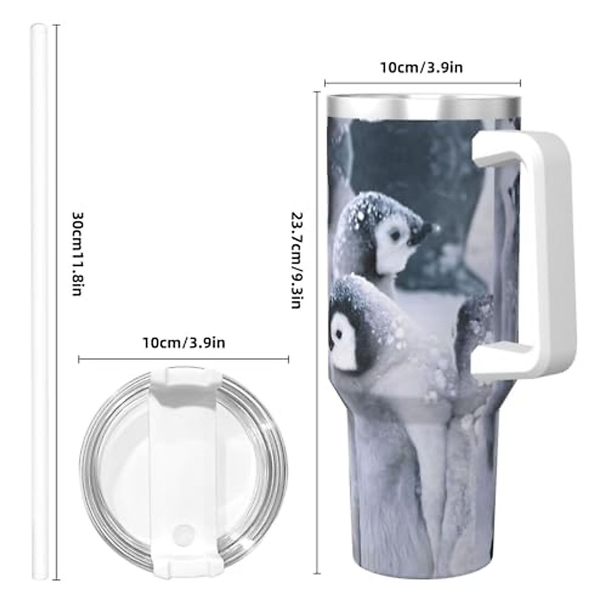 HULIBIN Cute penguin1 Print Double Deck Stainless Steel Travel Coffee Cup With Lid 40 Oz Ice Bully Cup