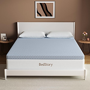 BedStory Memory Foam Mattress Topper Queen Size - 4 Inch Premium Soft Gel Memory Foam Topper - Bed Toppers with Removable Cover, CertiPUR-US Certified