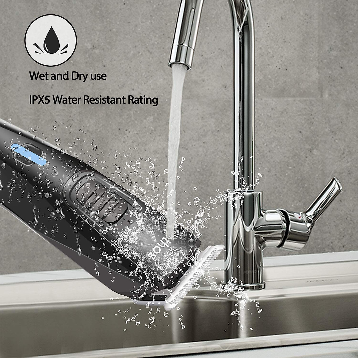 othos Multi-Functional Electric Hair Clipper Beard Trimmers Shaver Kit for Men Mustache Hair Face Nose Body Ear Trimmers Set USB Charging Rechargeable Lithium Battery Waterproof Cordless Stand LED