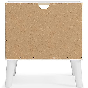 Signature Design by Ashley Piperton 1 Drawer Night Stand Nightstand, 21.88" Tall, White & Light Brown