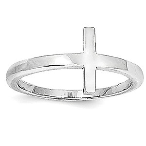 IceCarats 925 Sterling Silver Sideways Holy Cross Ring Christian Religious Band Size 7