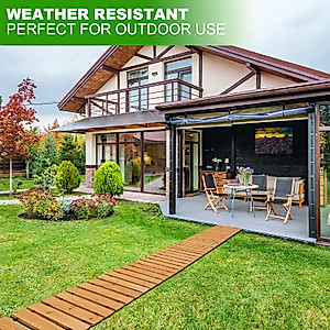 LINSHRY 8FT Wooden Garden Pathway, Outdoor Roll Out Decorative Garden Walkway, Weather-Resistant Non-Slip Wooden Walkway Pavers for Garden, Backyard, Beach, Wedding Party Pathways