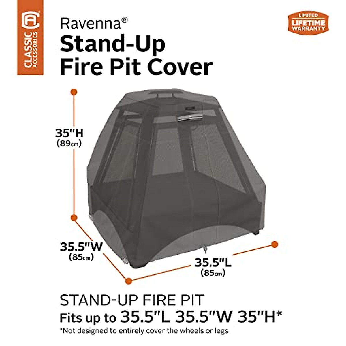 Classic Accessories Ravenna Standup Fire Pit Cover