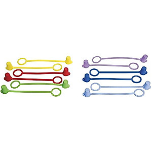 TableCraft C100TA Assorted Squeeze Bottle Tethered Caps - 12 / PK