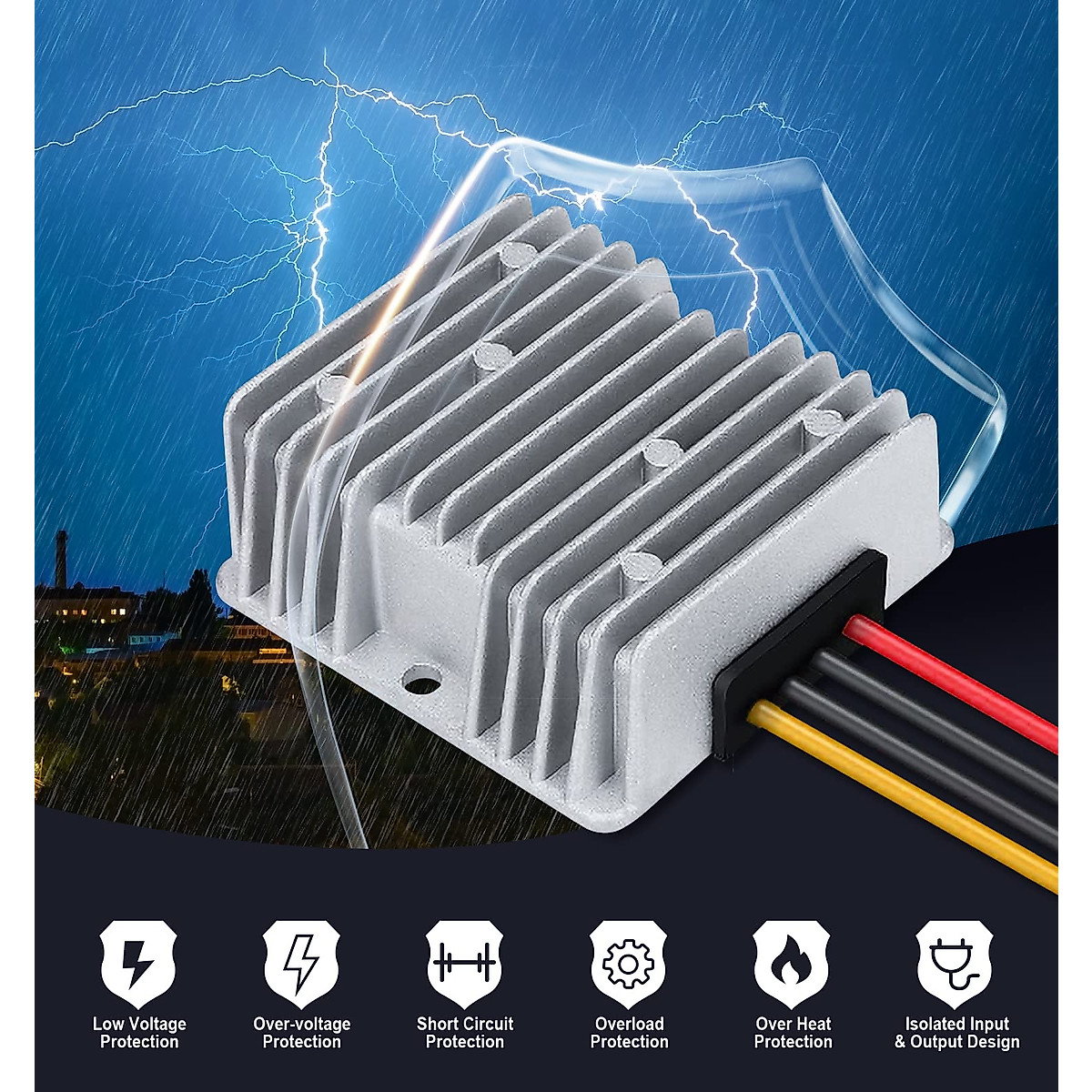 EAGWELL DC to DC Converter,36V 48V to 12V Step Down Converter Regulator 20A 240W Golf Cart Low Voltage Reducer Buck Transformer Waterproof