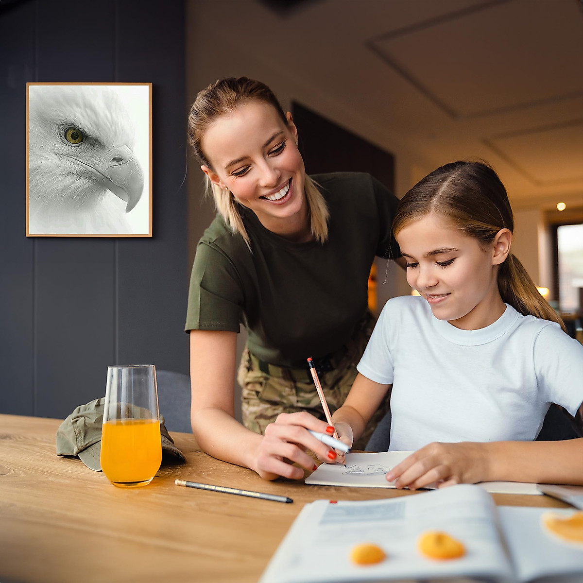 "Fearless Bald Eagle" Wall Art Print - 8x10” Eagle Photo Print Ideal for Home Decor, Office, School & Cave Decor, Great Patriotic Gift! Unframed