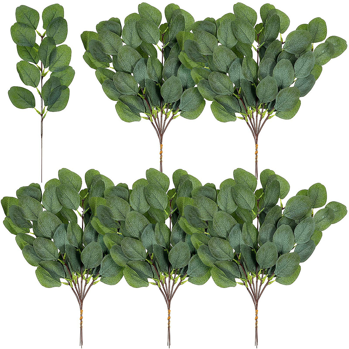 WILLBOND 30 Pieces Eucalyptus Stems Artificial Eucalyptus Leaf Stem Faux Long Eucalyptus Artificial Greenery Leaves for Wedding, Office, Holiday, Home, Garden, Greens Decor