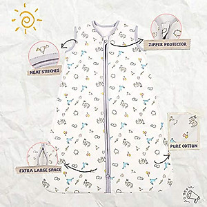 EXQ Home Baby Sleep Sack L 2-Pack,Sleep Sack 2t Wearable Blanket Baby Unisex Soft Baby Sleep Sack 12-18 Months,Sleeping Bag Baby Cotton Sleeveless Sleepsack 2-Way Zipper,White Rabbit