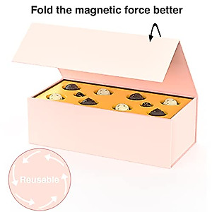 MONDEPAC Gift Box with Magnetic Closure Lid 12" X 6" X 4" for Presents,Luxury for Gift Packaging, Bridesmaid Gifts Box, Magnetic Gift Box for Gifts,Birthday Gift Box,Christmas Gift Box (Pink)