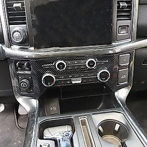 Carbon Fiber Central Control Panel Cover Tirm for Ford F150 2021+(A/C Air Conditioning)