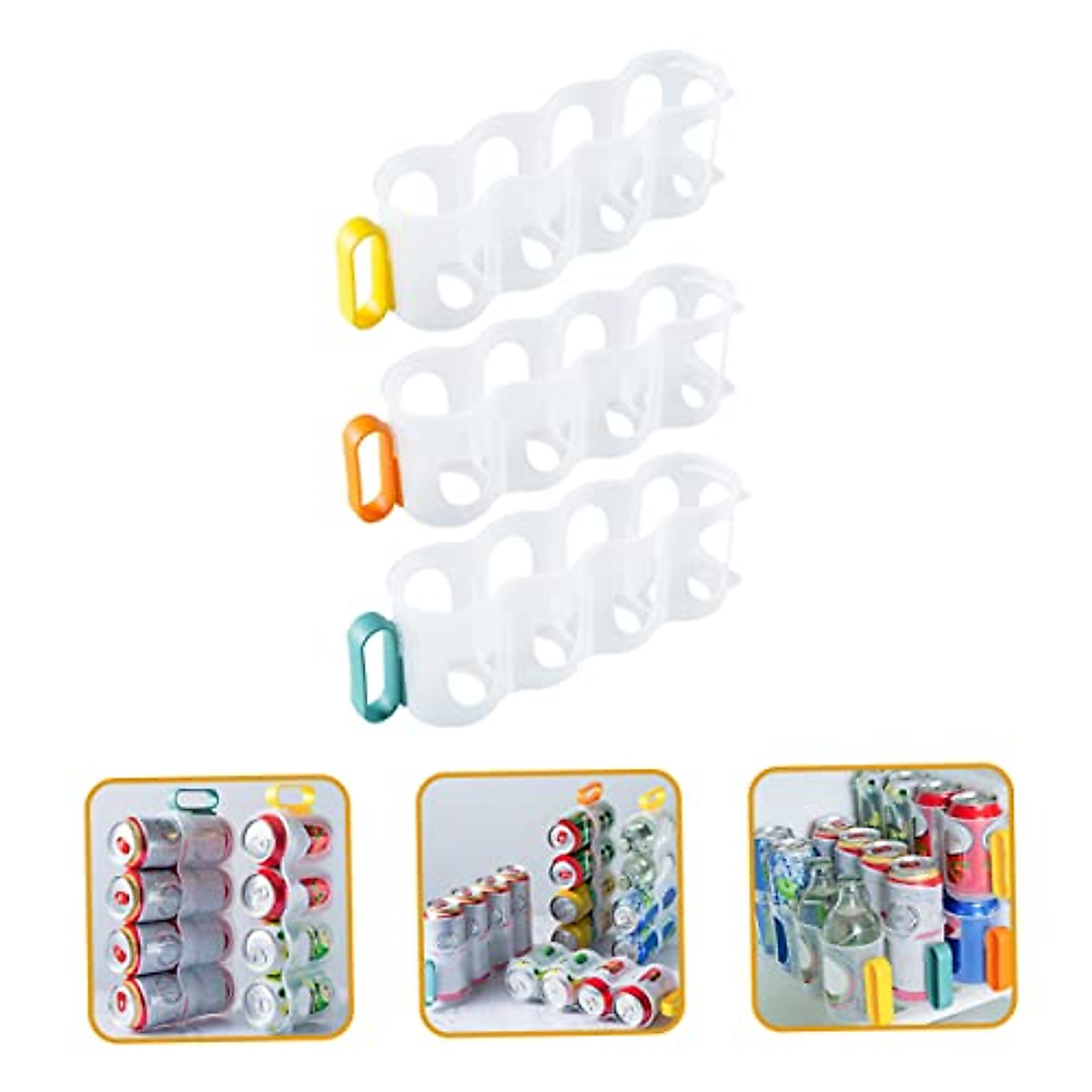 Baluue 6 Pcs Cans Organizer Dispensador De Cerveza Stackable Storage Box Fridge Organizer Cans Freezer Drink Organizer Beverage Bins Fridge Organizer Drinks Fridge Soda Can Dispenser Beer