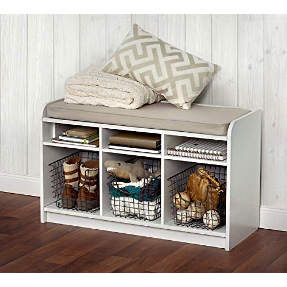 Spectrum Diversified Scoop Wire Basket, Vintage-Inspired Steel Storage Solution for Kitchen, Pantry, Closet, Bathroom, Craft Room & Garage, Small, Industrial Gray