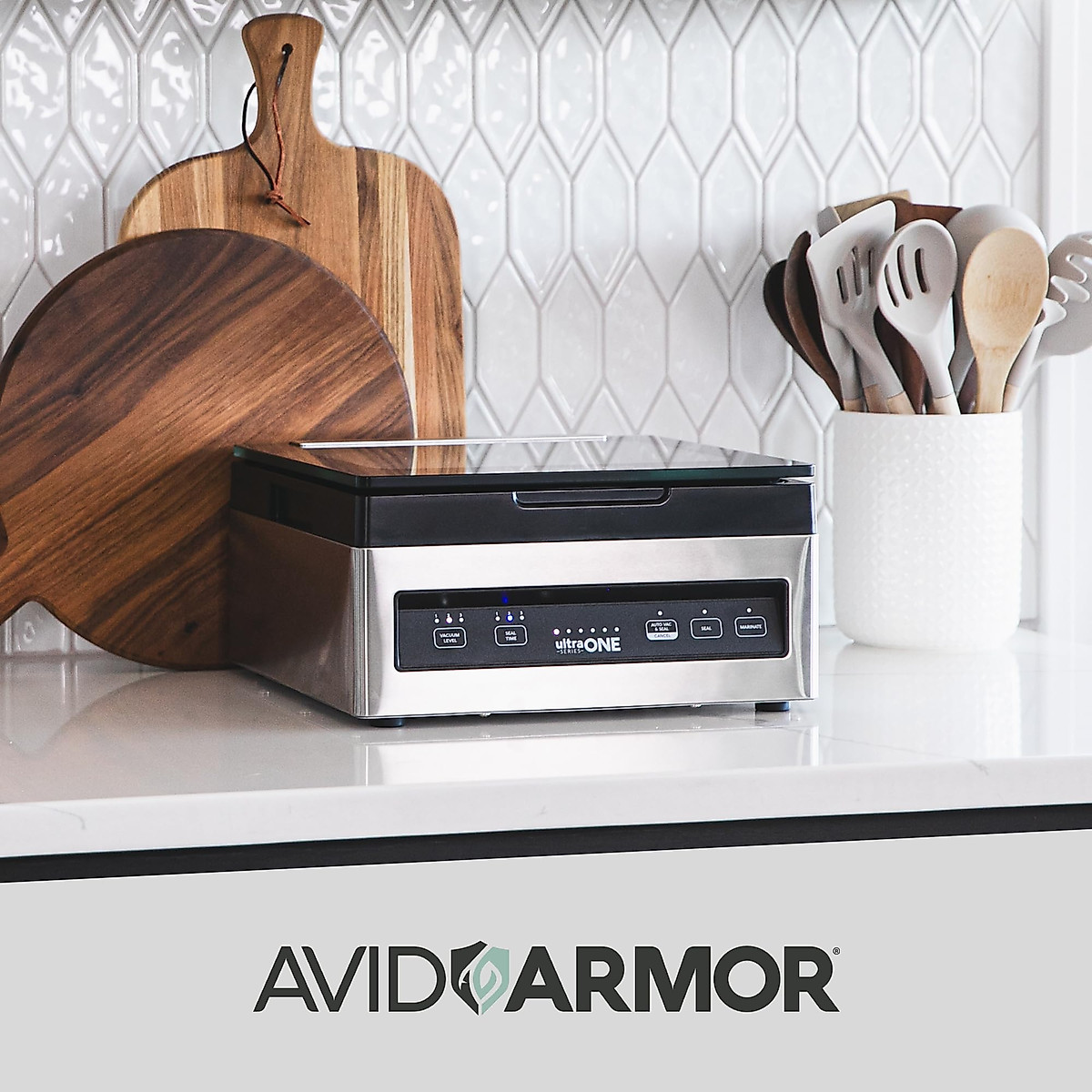 Avid Armor - Chamber Vacuum Sealer Machine USV1 Ultra SeriesONE, Food Sealer for Wet Foods, Meat Sealers, Packing Machine, Compact Vacuum Chamber Sealer with 10-Inch Vacuum Sealer Bar