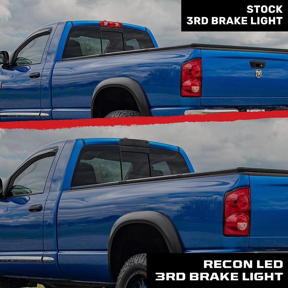Recon 264118BK LED Third Brake Light Kit 2002-2006 Dodge RAM 1500 & 2003-2006 RAM 2500/3500 - Smoked Lens