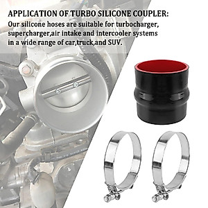 4"ID Turbo Hose with Hose Clamps Stainless Steel,Durable 4-ply Silicone Pipe Fit for Turbo Intercooler Pipe Intake Piping of Most Car Truck SUV,Must Have Car Accessories