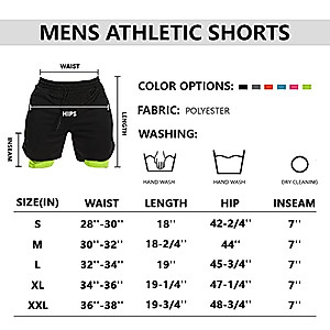 JWJ Mens 2 in 1 Running Shorts Quick Dry Gym Athletic Workout Clothes with Side Pockets,Green Large