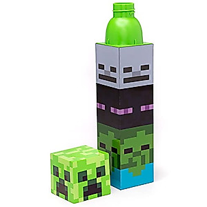 Minecraft Water Bottle GREEN OR RED Kids Mobs Torch Sports Travel Mug Flask 650ML