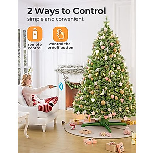 DG-Direct Rotating Christmas Tree Stand with Remote Control, Stable 360 Revolving Tree Base Stand, Up to 9ft and 120 lb. Adjustable Christmas Tree Holder for Xmas Tree, Artificial Tree (Green)