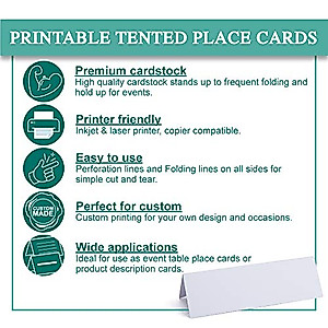KARRES (QTY 120) 2.5 x 8 Inches Blank Table Place Tent Cards for Weddings Banquets Events Table Seating Food Labels