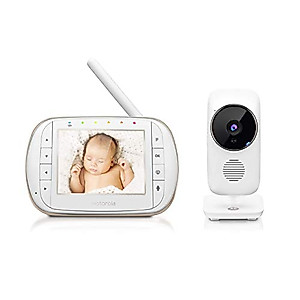 Motorola indoor Baby Smart Video Baby Monitor with Wi-Fi & 3.5" Color LCD Parent Unit, Night Vision, Two-Way Audio, Room Temperature Display & 5 Lullabies, MBP668CONNECT, 720p