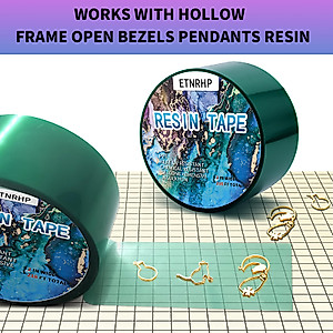 ETNRHP Resin Tape for Epoxy Resin Molding Thermal Adhesive Tape Silicone High Temperature UV Resistance Tape Easy Peel-Off Release Tape for River Tables Hollow Frame Bezels Jewelry-2INx216FT