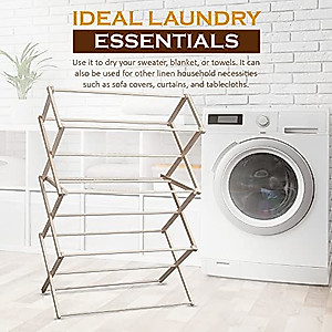 Peaceful Classics Wooden Laundry Rack - Amish Handmade Wooden Clothes Drying Rack - Foldable Drying Rack for Towel, Blanket, Linen Household Essentials - for Indoor Or Outdoor Use (52" x 36" x 16")