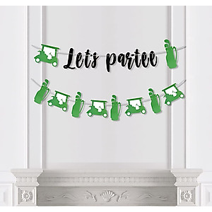 Ahzemepinyo Golf Themed Banner Garland Let's Par-Tee Banner Golf-Themed Birthday Party Decoration for Golf Par-Tee Time Birthday Baby Shower Decoration