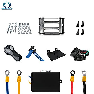 REINDEER New 12V Winch 3000 lb Load Capacity Electric Winch Kit for ATV UTV Steel Cable Wire Rope with Hawse Fairlead Waterproof IP67 with Wireless Remotes